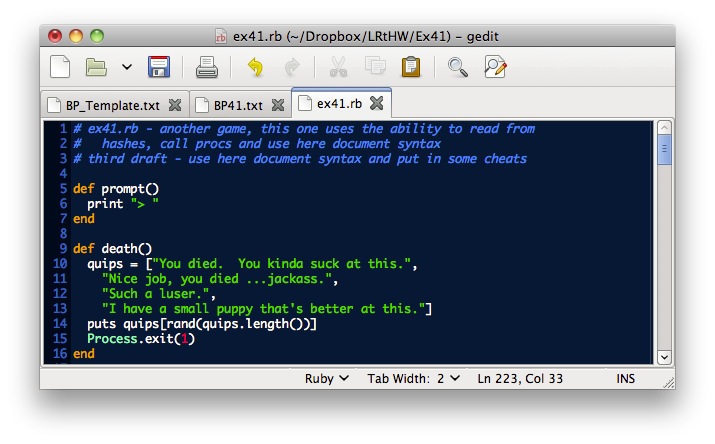 TESTHEAD: Exercise 41: Gothons From Planet Percal #25: Learn Ruby the ...