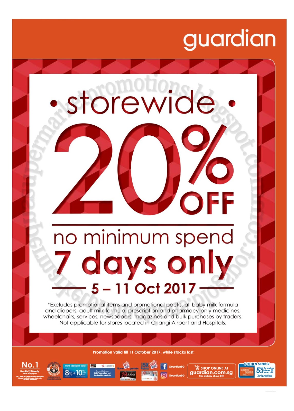 Guardian Storewide 20% Off 05 - 11 October 2017 ~ Supermarket Promotions
