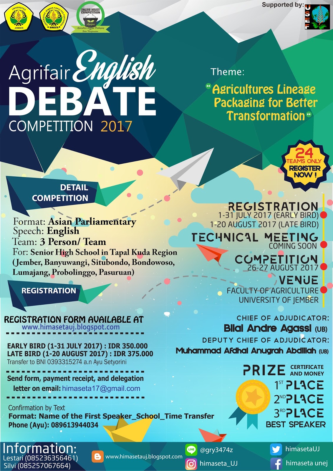 HIMASETA UNEJ: AGRIFAIR 2017 - ENGLISH DEBATE COMPETITION