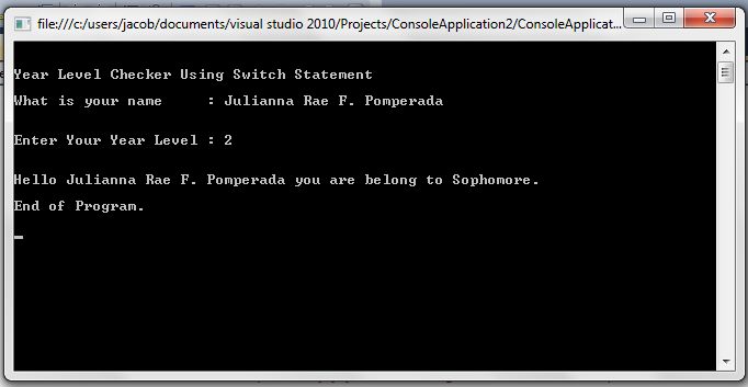 Free Programming Source Codes And Computer Programming Tutorials Year Level Checker Using