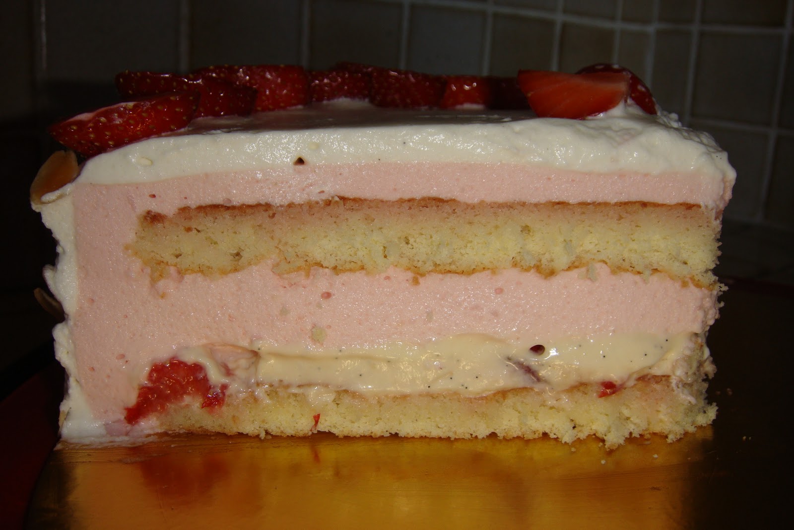 Entremets et desserts : Entremet fraise - vanille
