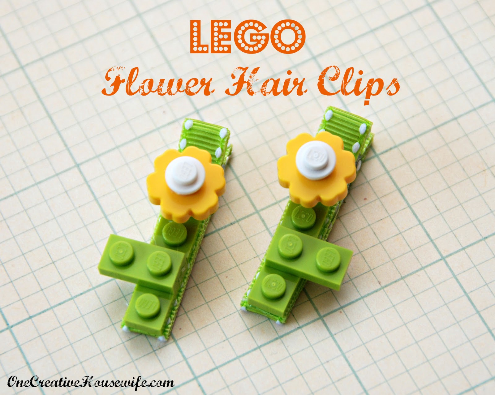 One Creative Housewife: DIY LEGO Flower Hair Clips