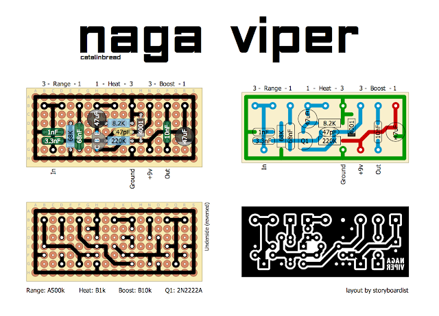 Perf and PCB Effects Layouts: Catalinbread Naga Viper