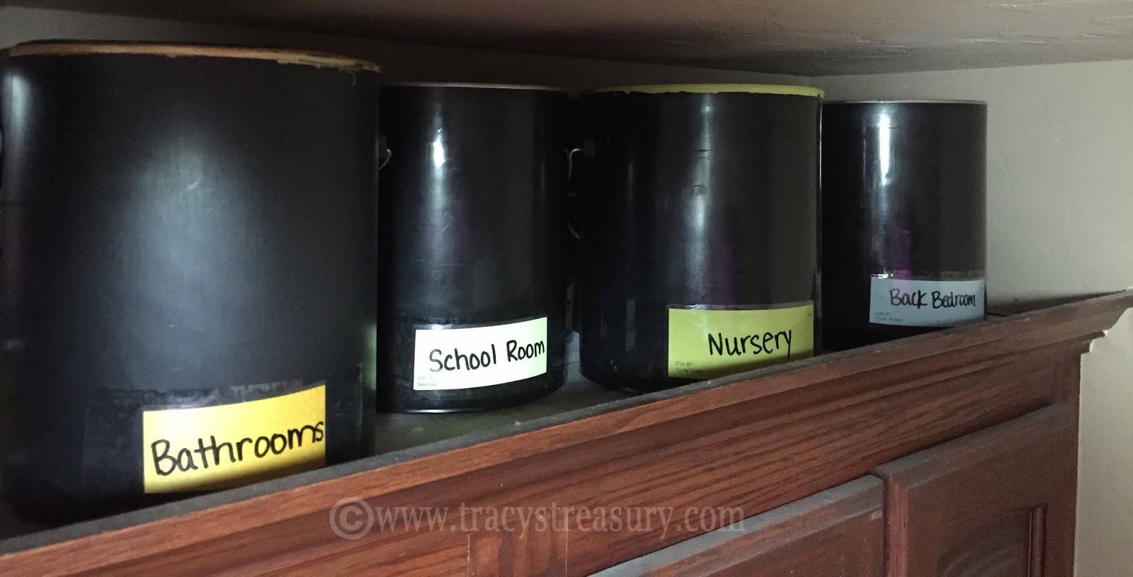 Tracy's Treasury: Paint Bucket Storage Idea