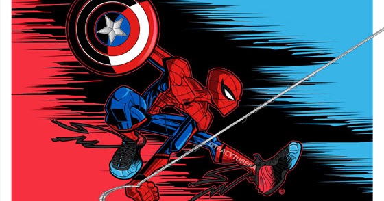 'UNDEROOS' by Tracy Tubera (Spider-Man in Sneakers Fanart Print)