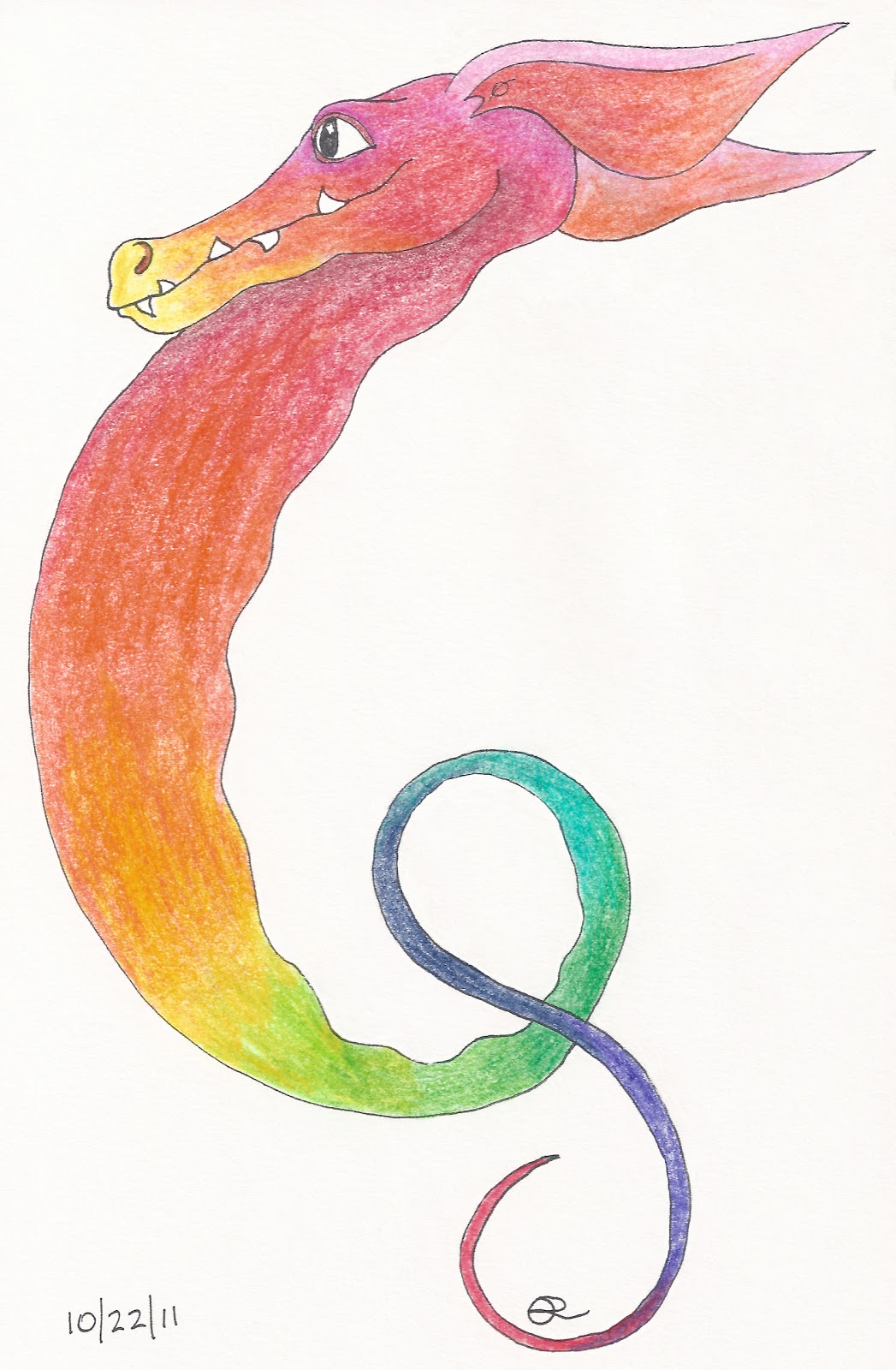 Mom5Kids: Sketch #34 Rainbow Water Dragon
