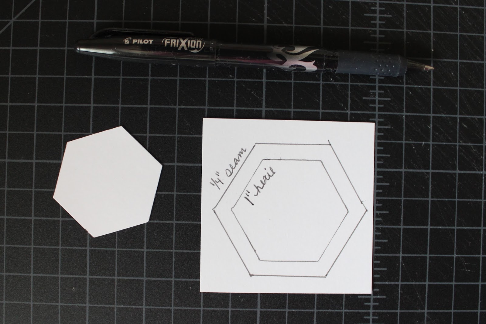 DIY Fussy Cut Hexie Template | Amista Baker