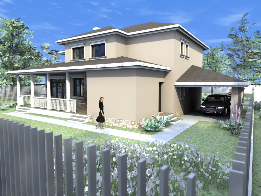 Arhiconstruct: Proiect casa cu gara, subsol si etaj. Casa C25