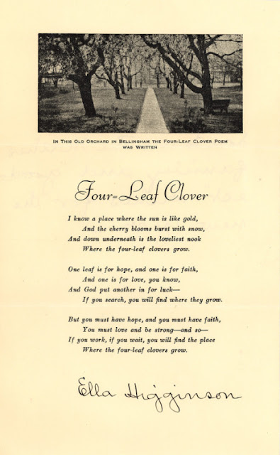 The Ella Higginson Blog: "Four-Leaf Clover"