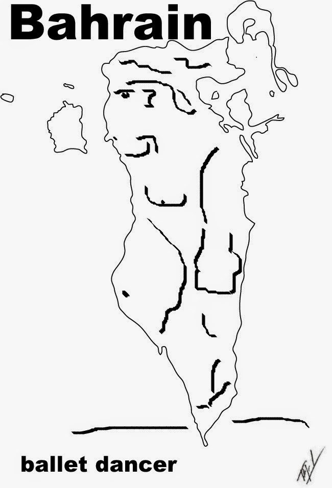 Funny maps: A funny map of Bahrain