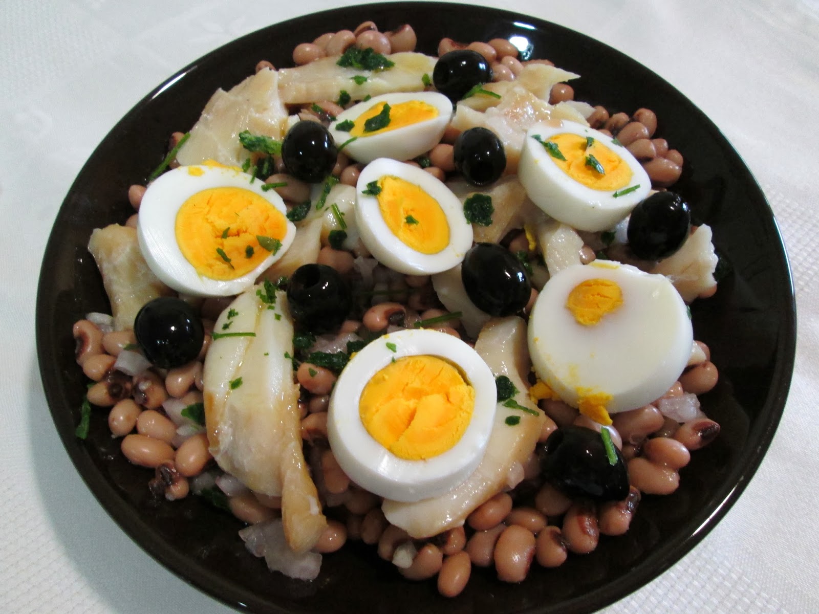 Salada de Feijão Frade com Bacalhau