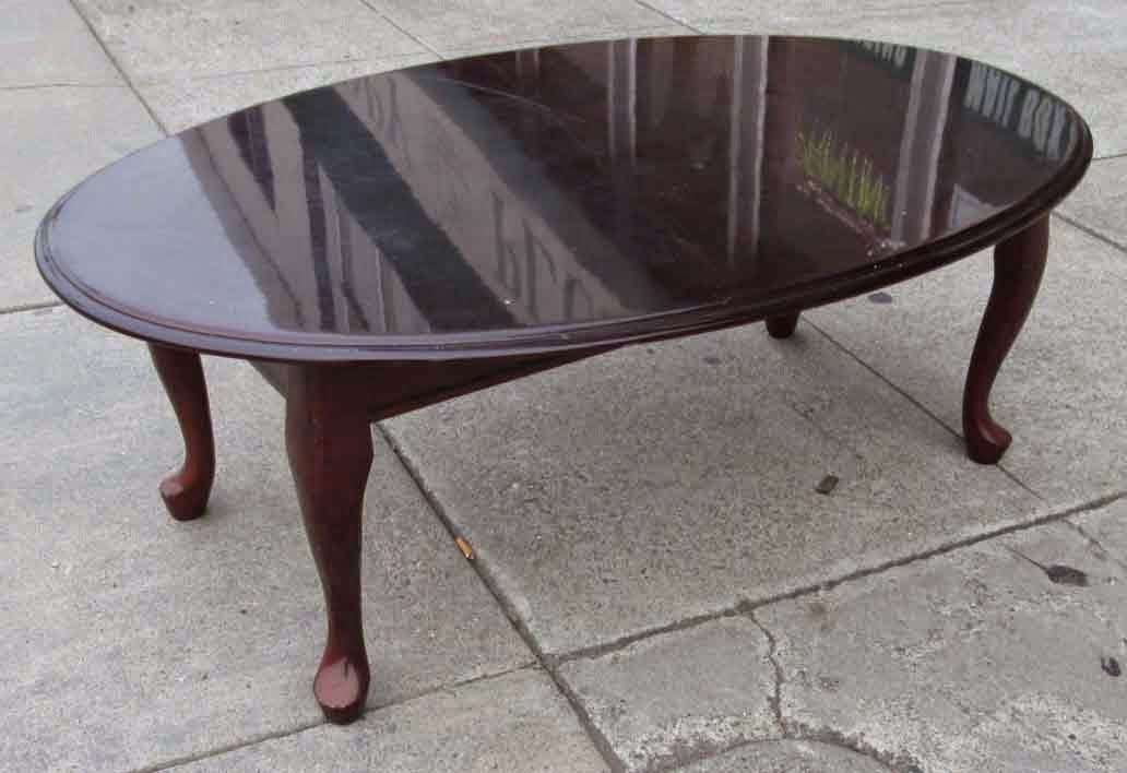 UHURU FURNITURE & COLLECTIBLES: SOLD Cherry Finish Oval Coffee Table - $30