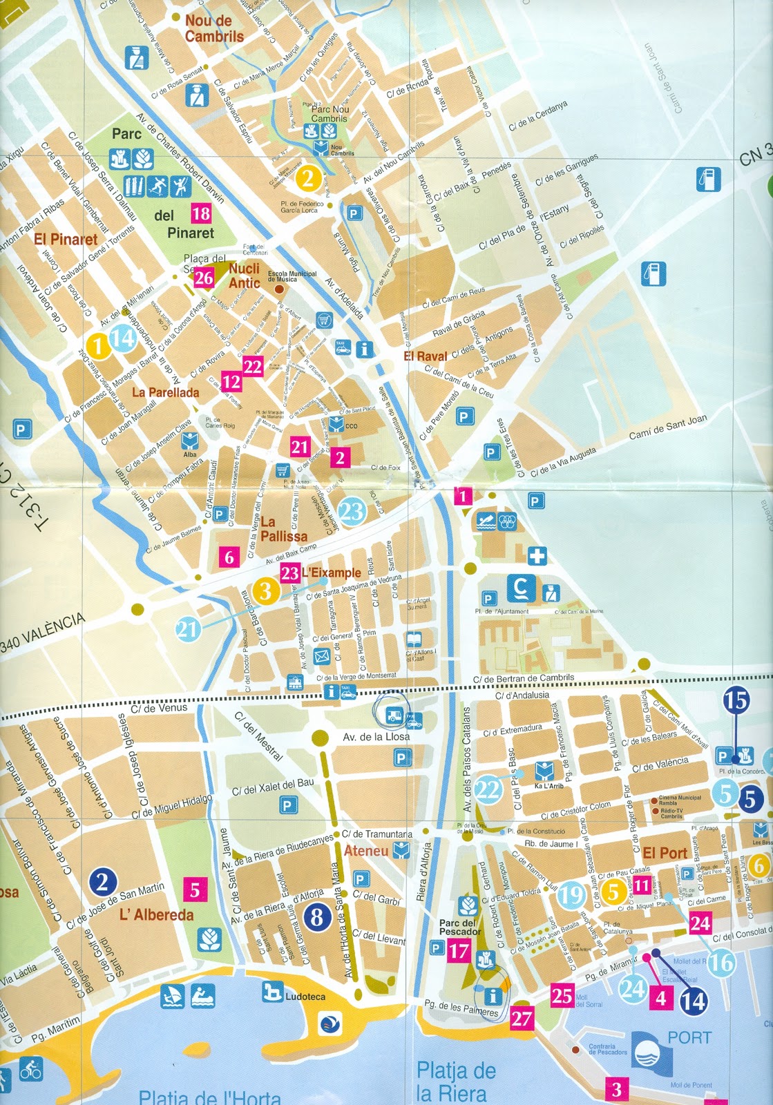 Samolotem i autobusem przez Europę: Mapy: Salou, Cambrils, Vilafortuny ...