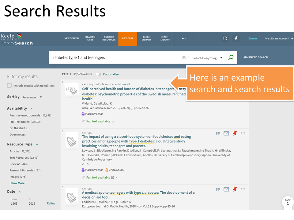 Using Filters in Library Search to Focus Results