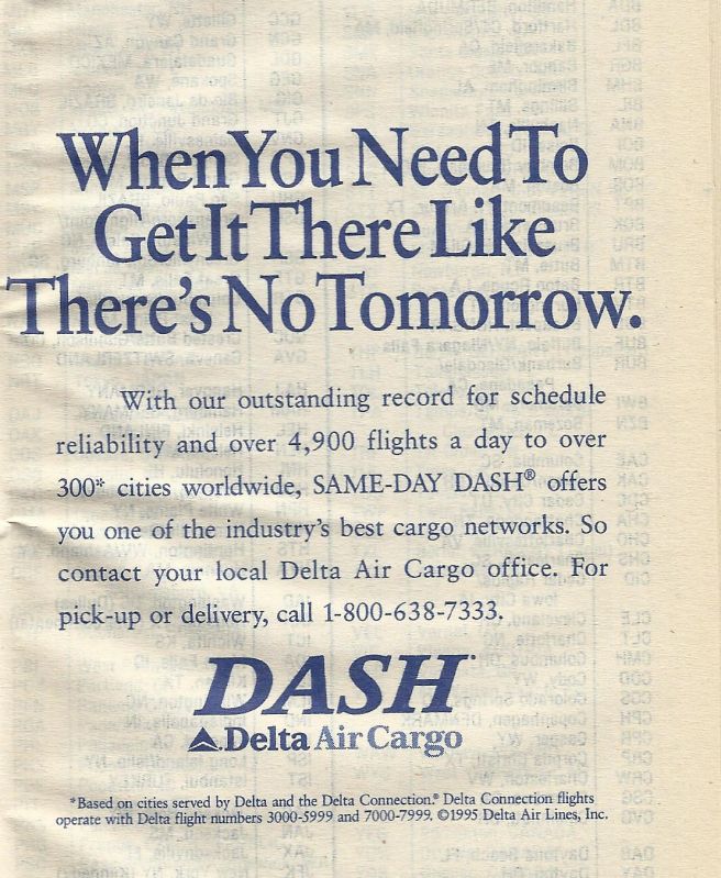 Airline memorabilia: Delta (1996)