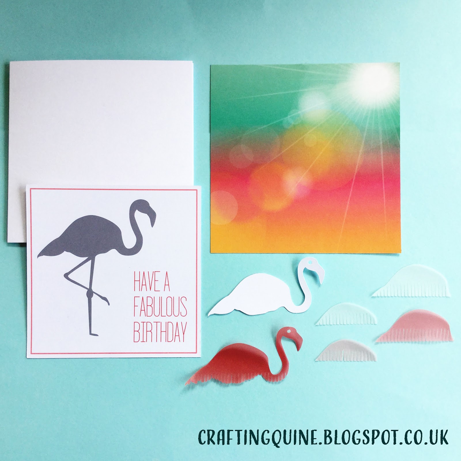 Crafting Quine: Fringed Flamingo Card with the Free File of the Week