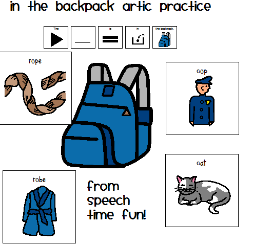 In The Backpack Artic Practice - Speech Time Fun: Speech and Language ...