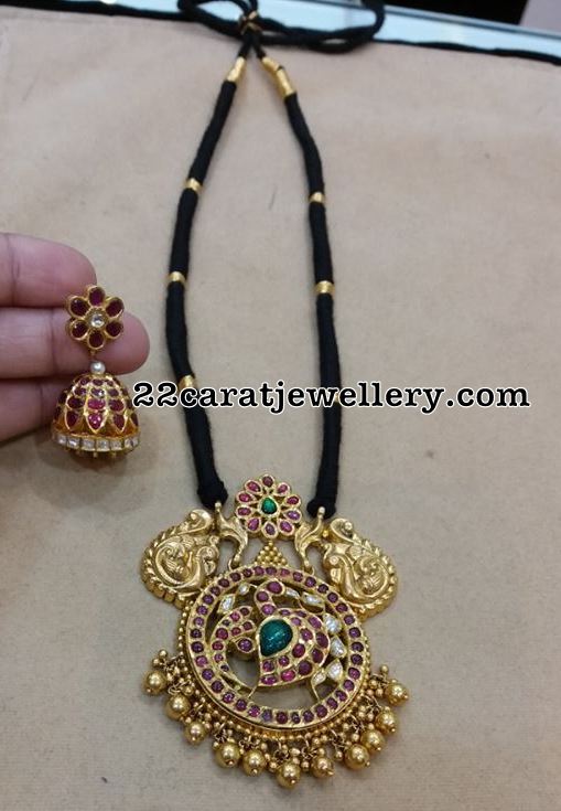 Black Thread Sets with Antique Pendants - Jewellery Designs