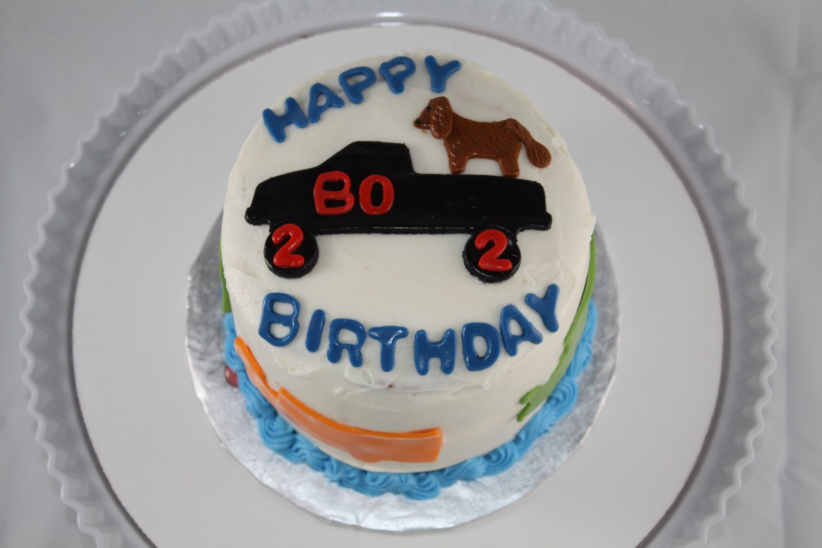 Two Sweet Bakery: Cars, Truck and dog 2nd birthday cake