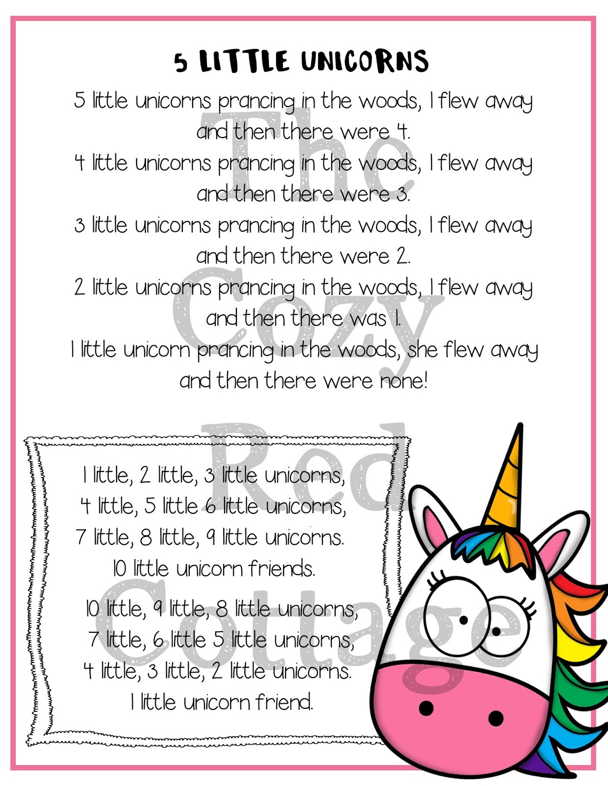 The Cozy Red Cottage: U is for Unicorn