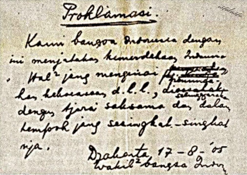Teks Proklamasi Kemerdekaan Indonesia disertai Gambar Aslinya - SITUS ...
