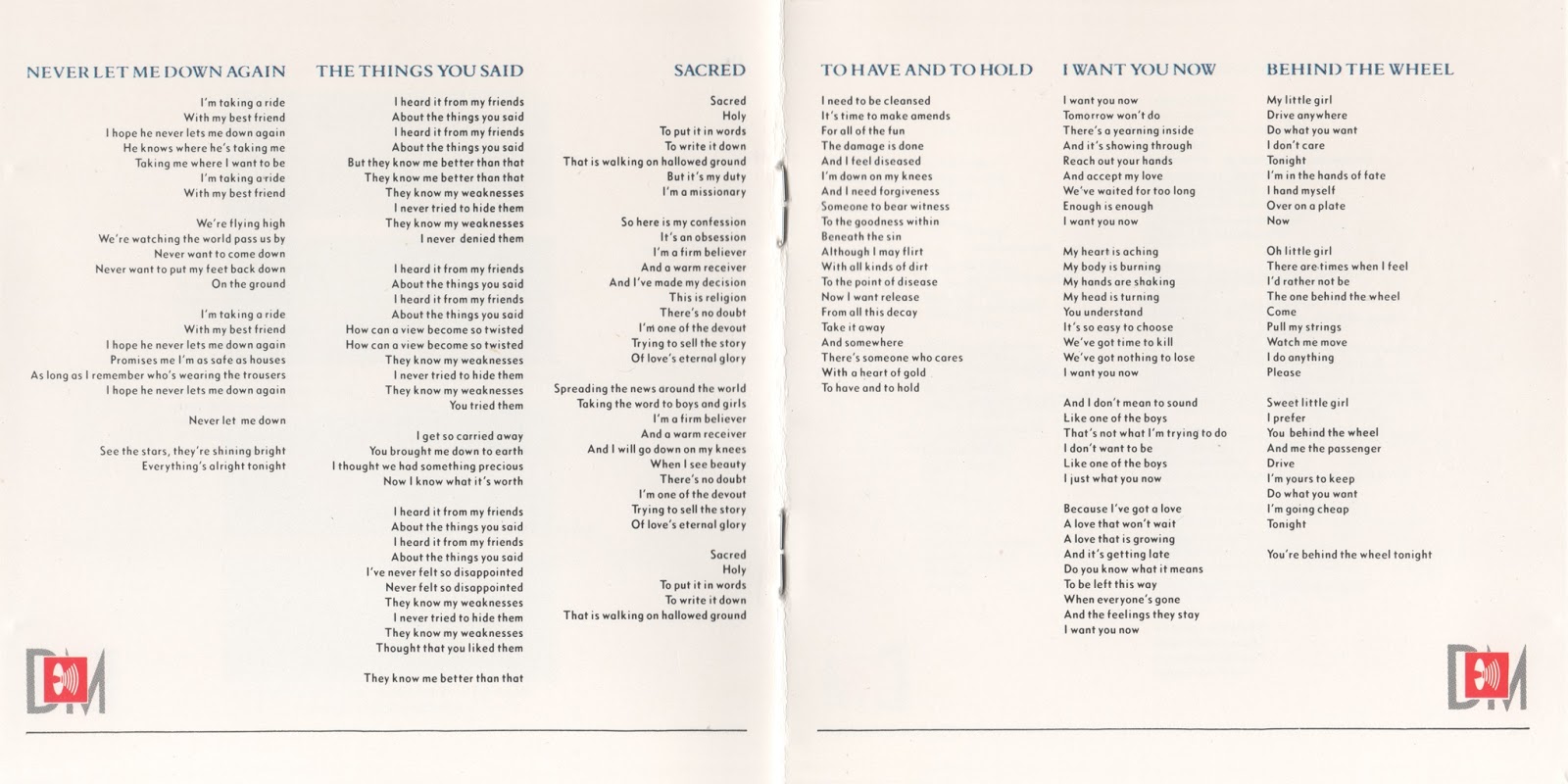 1987 Music For The Masses - Depeche Mode - Rockronología