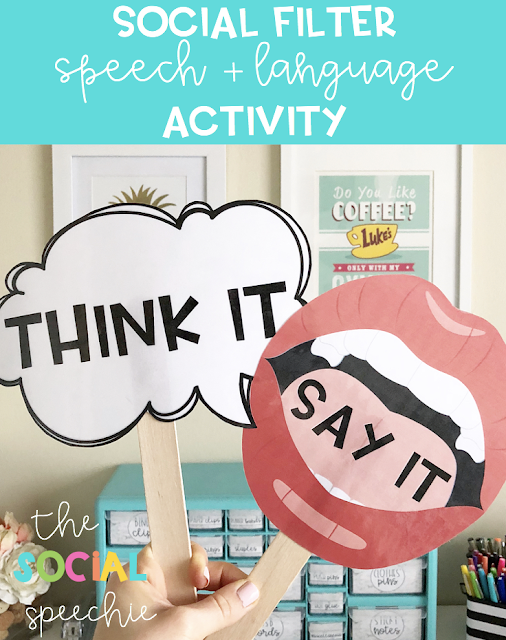 Say It or Think It Social Filter Activity for Speech Therapy | The ...