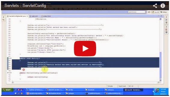 JAVA EE: Servlets : ServletConfig