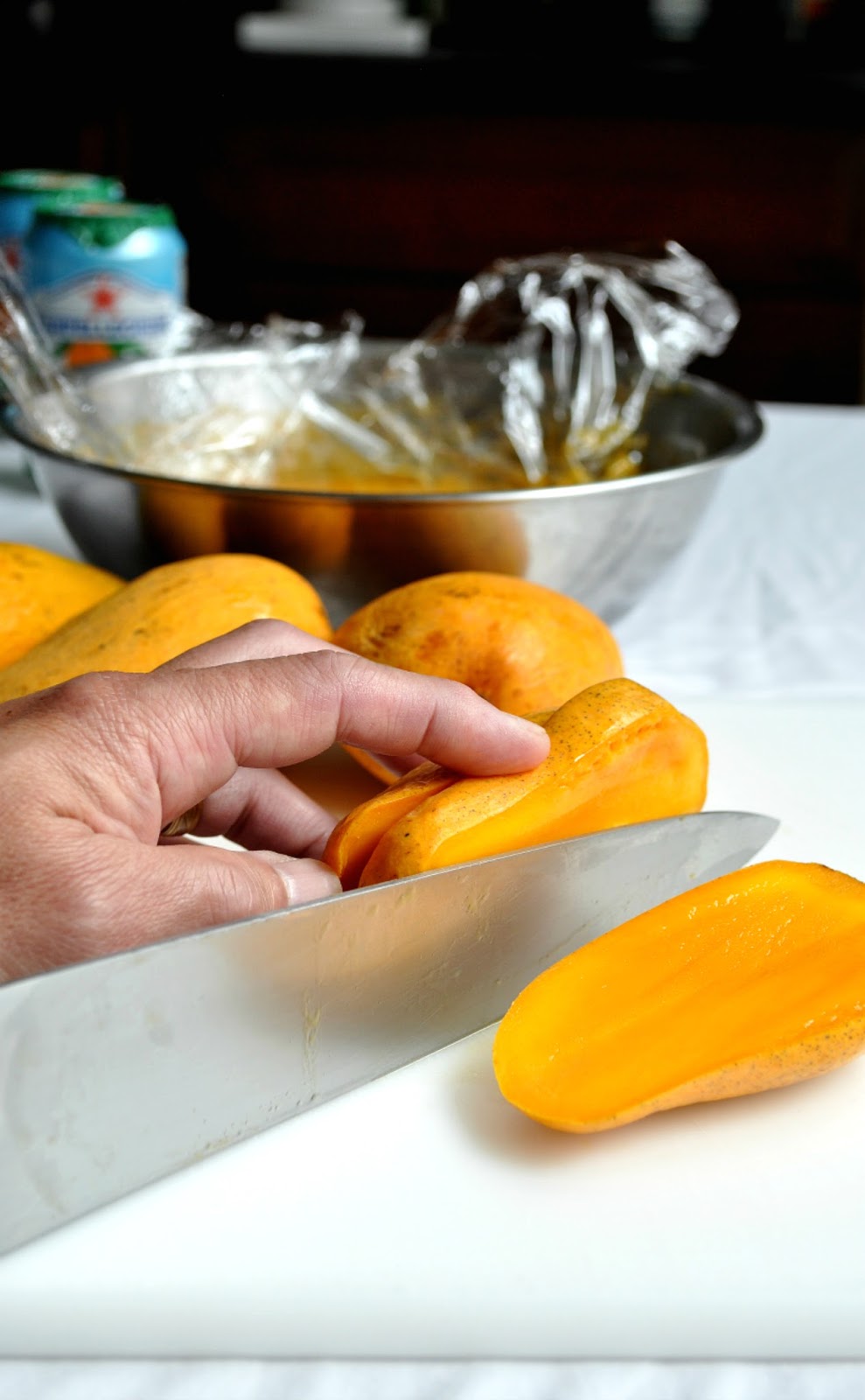 virgin mango bellinis + basil | Chow Creations