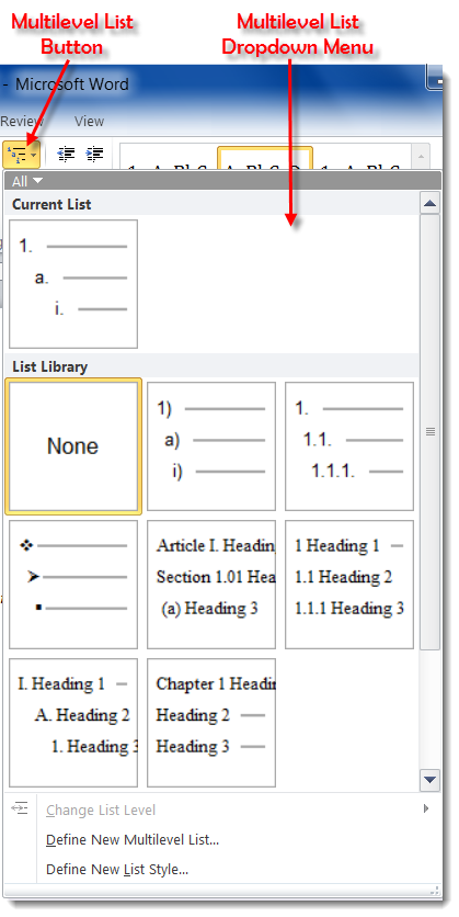 BULLETS - MS Word 2010 Tutorial