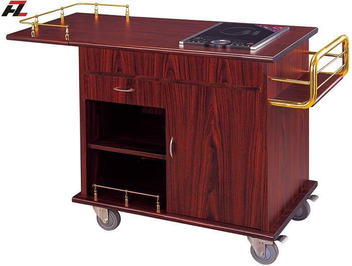 China hotel supplies manufacturer: Kitchen Flambe Cooking Trolley with ...