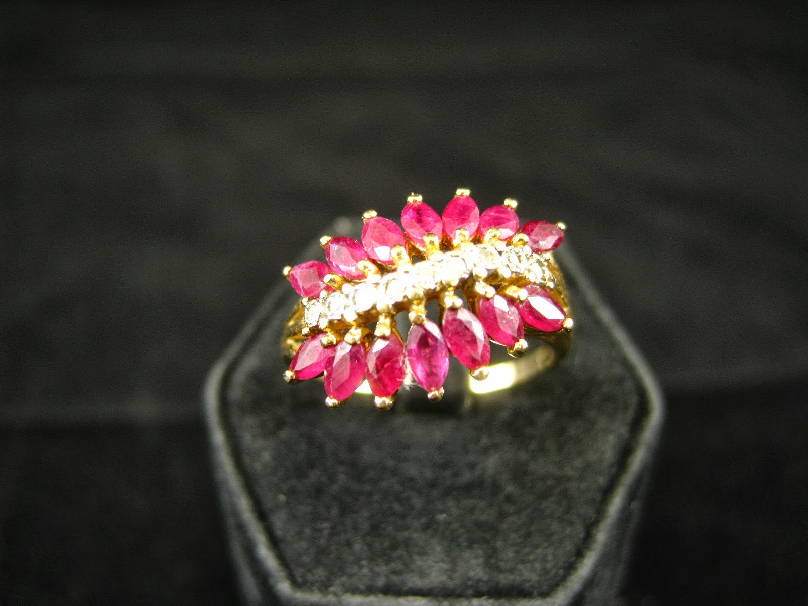 Antiques, Art, and Collectibles: 14K Gold Rubies & Diamonds Ring, Fine ...