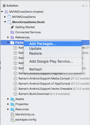 After that Add Packages dialog windows will open, search for ...