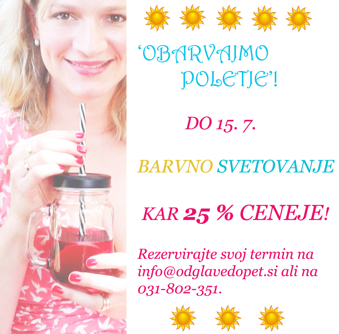 Poletni popust na barvno svetovanje – samo do 15. 7.! – Odglavedopet