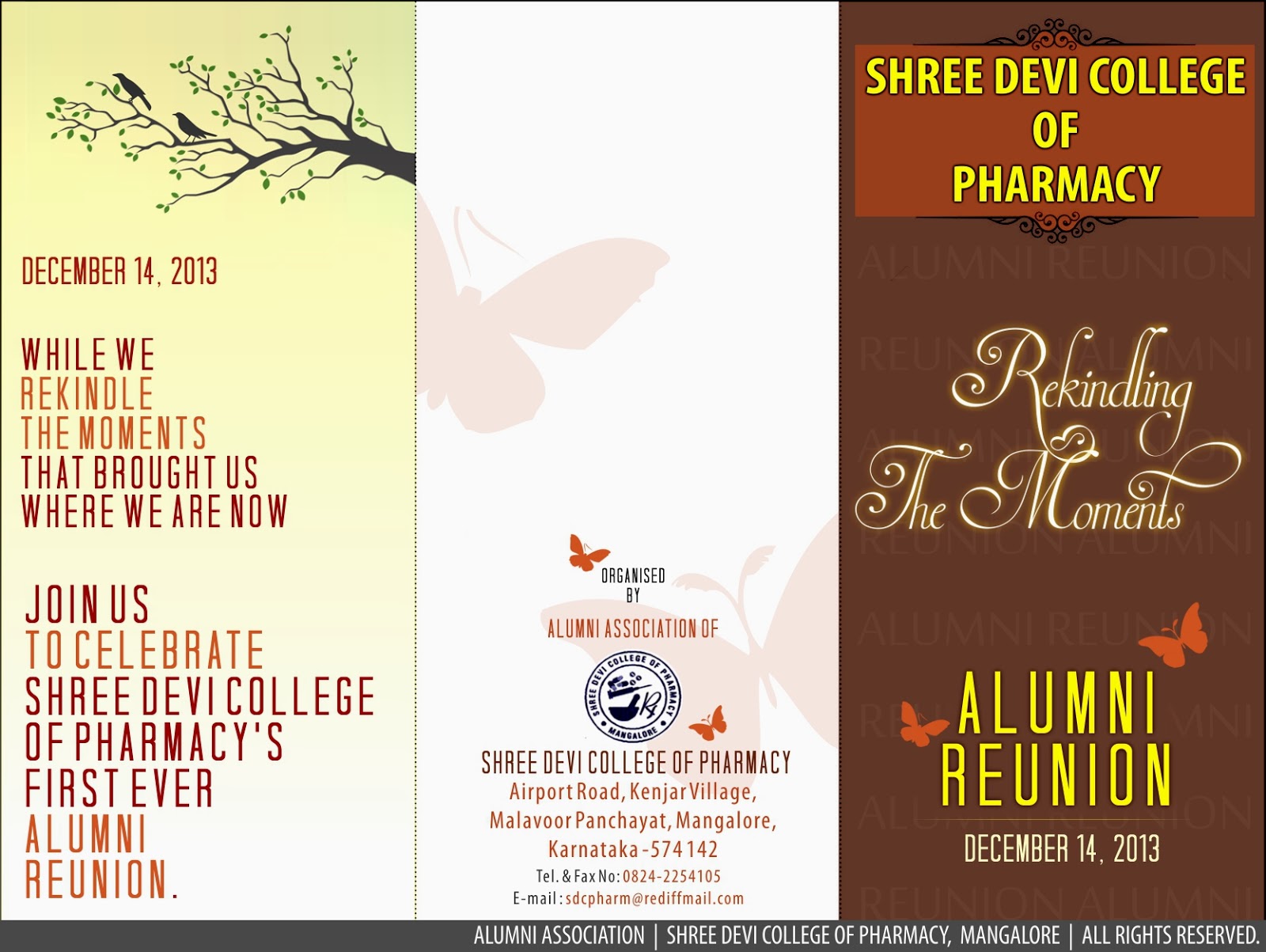 ALUMNI REUNION INVITATION ~ Shree Devi College of Pharmacy
