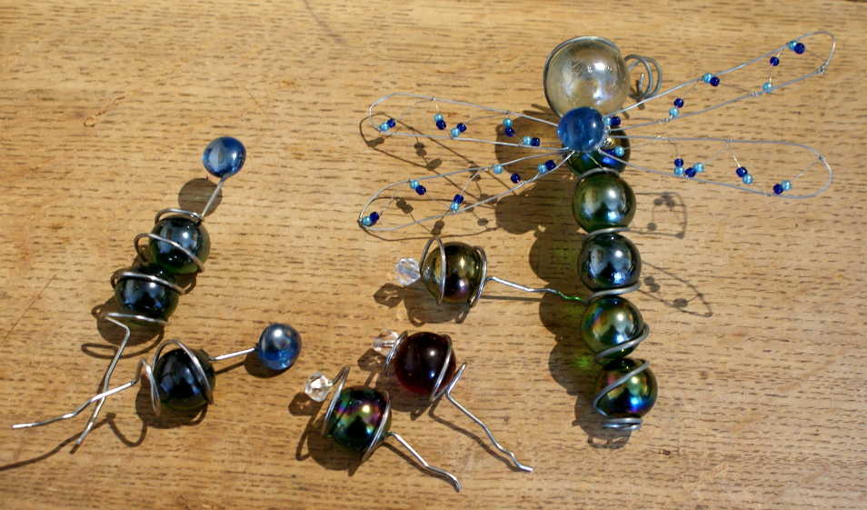 lightly enchanted: Glass Ball and Wire Cane Tops