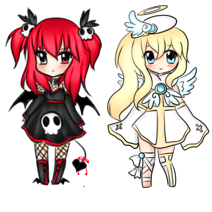 Chibi Demon And Angel