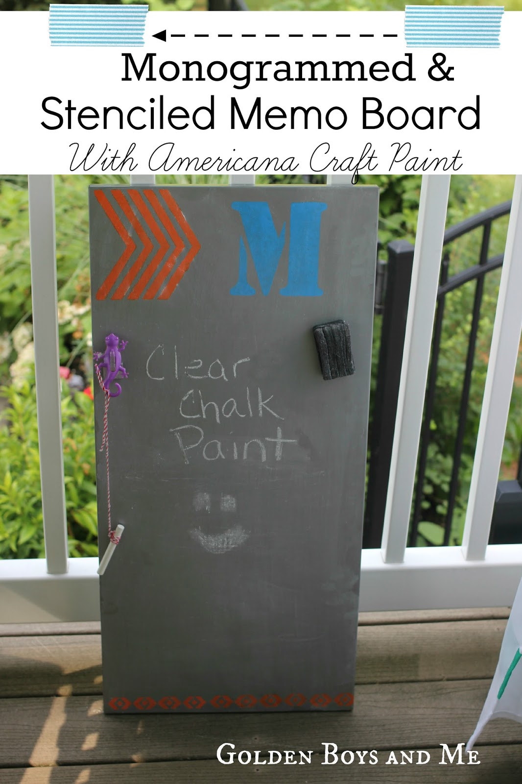 Easy Stenciled Memo Board | Golden Boys & Me