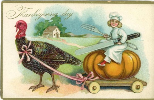 Fashion and Action: Happy Thanksgiving Day! - Oddly Creepy Vintage Card Art