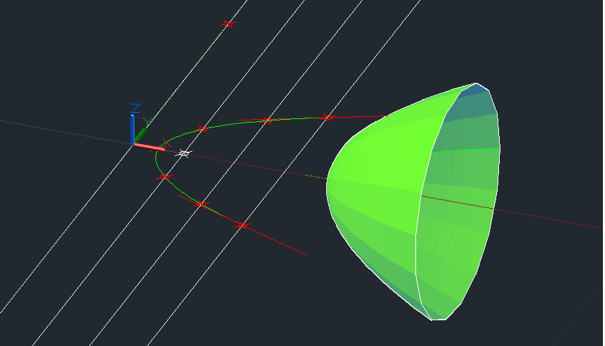 Processos de Computação: Exercicio em autocad- parábola