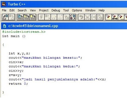 Pengetahuan Dunia IT & Islam: Contoh script c++ penjumlahan dua buah ...
