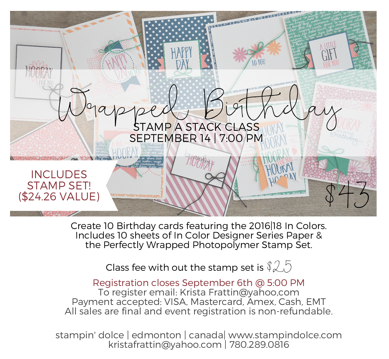 Stampin' Dolce: Perfectly Wrapped Birthday Card Class! - registration open