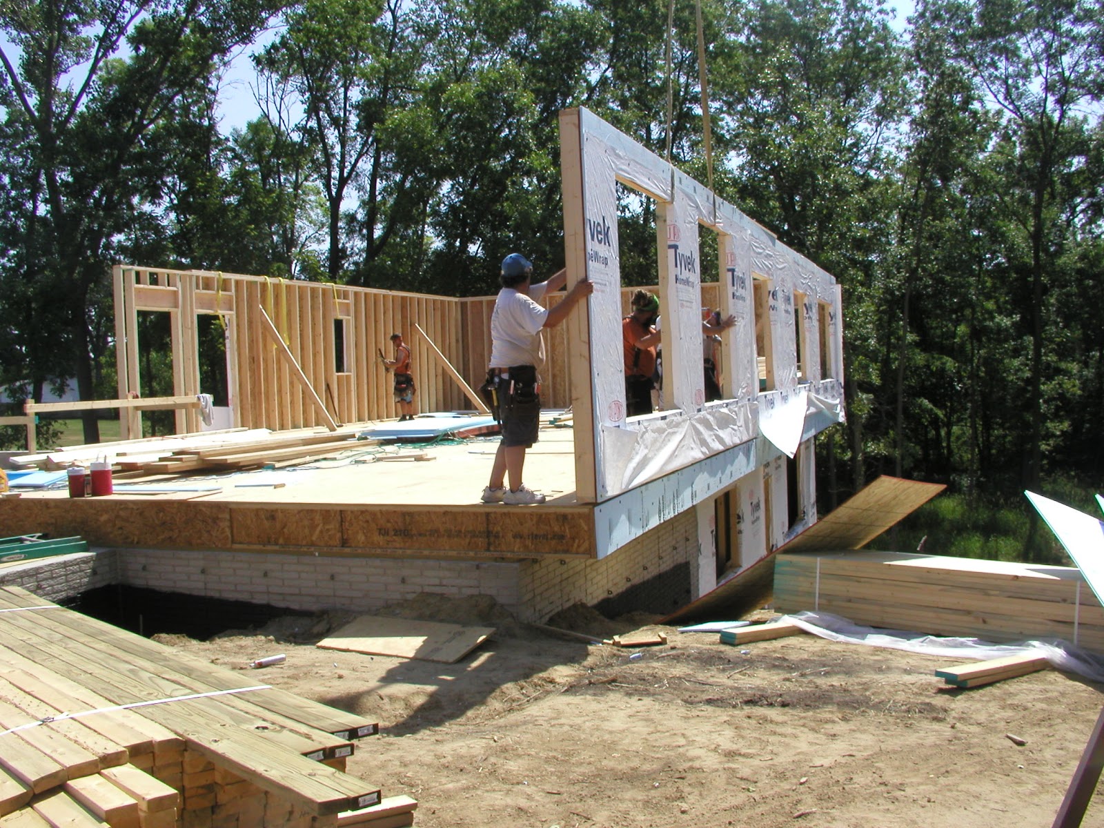 The House on Handley: Main floor perimeter walls are completed