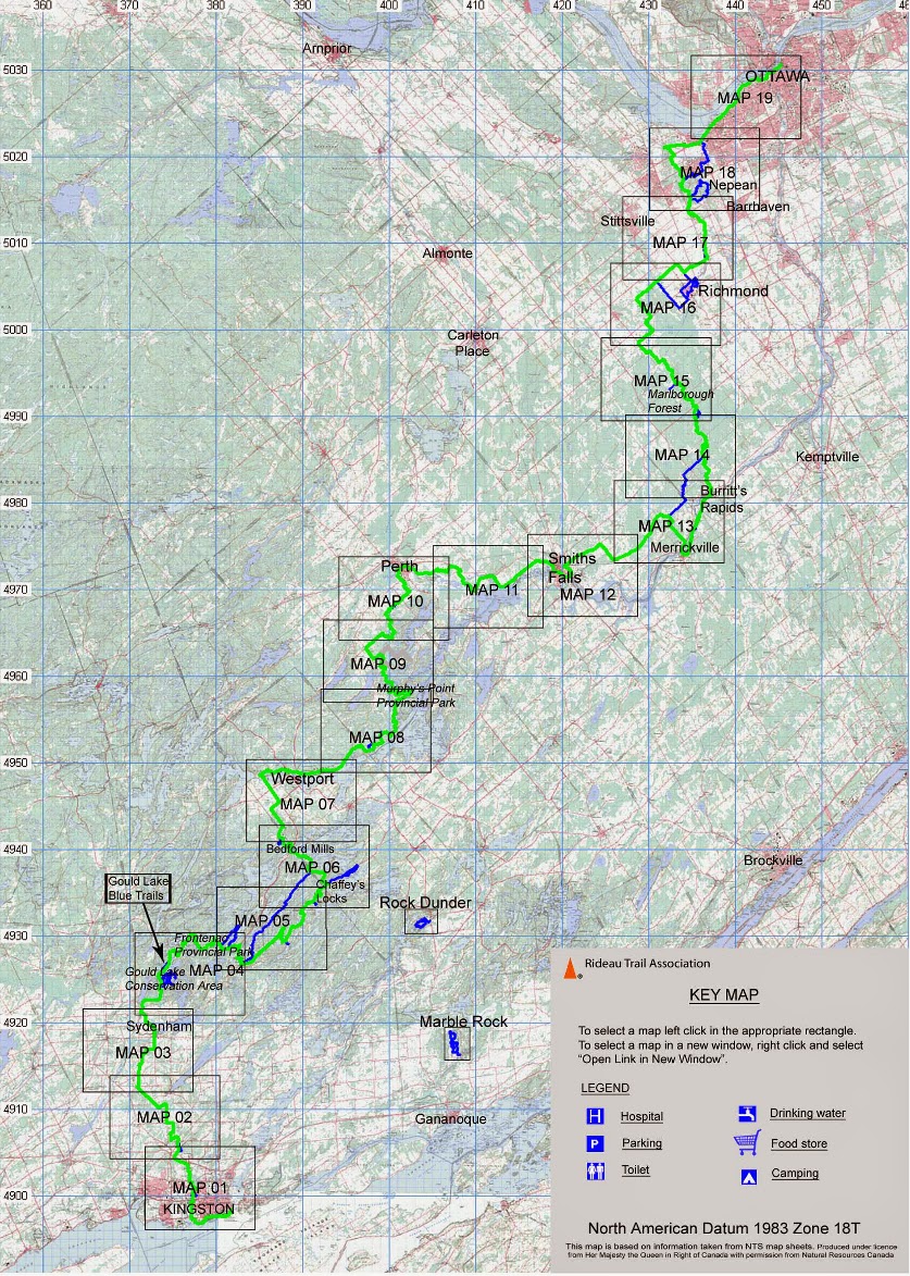 Ottawa to Kingston on the Rideau Trail: Maps!