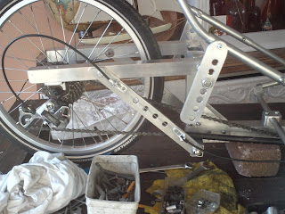 Tribolt Recumbent Trike: rear derailleur cable routing