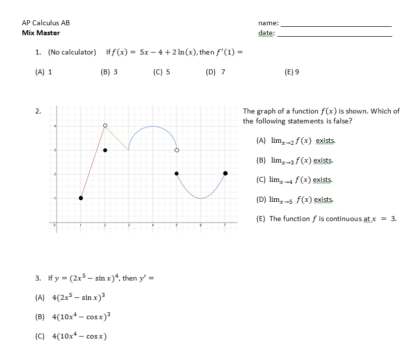 Math Teacher Mambo: Calculus Practice