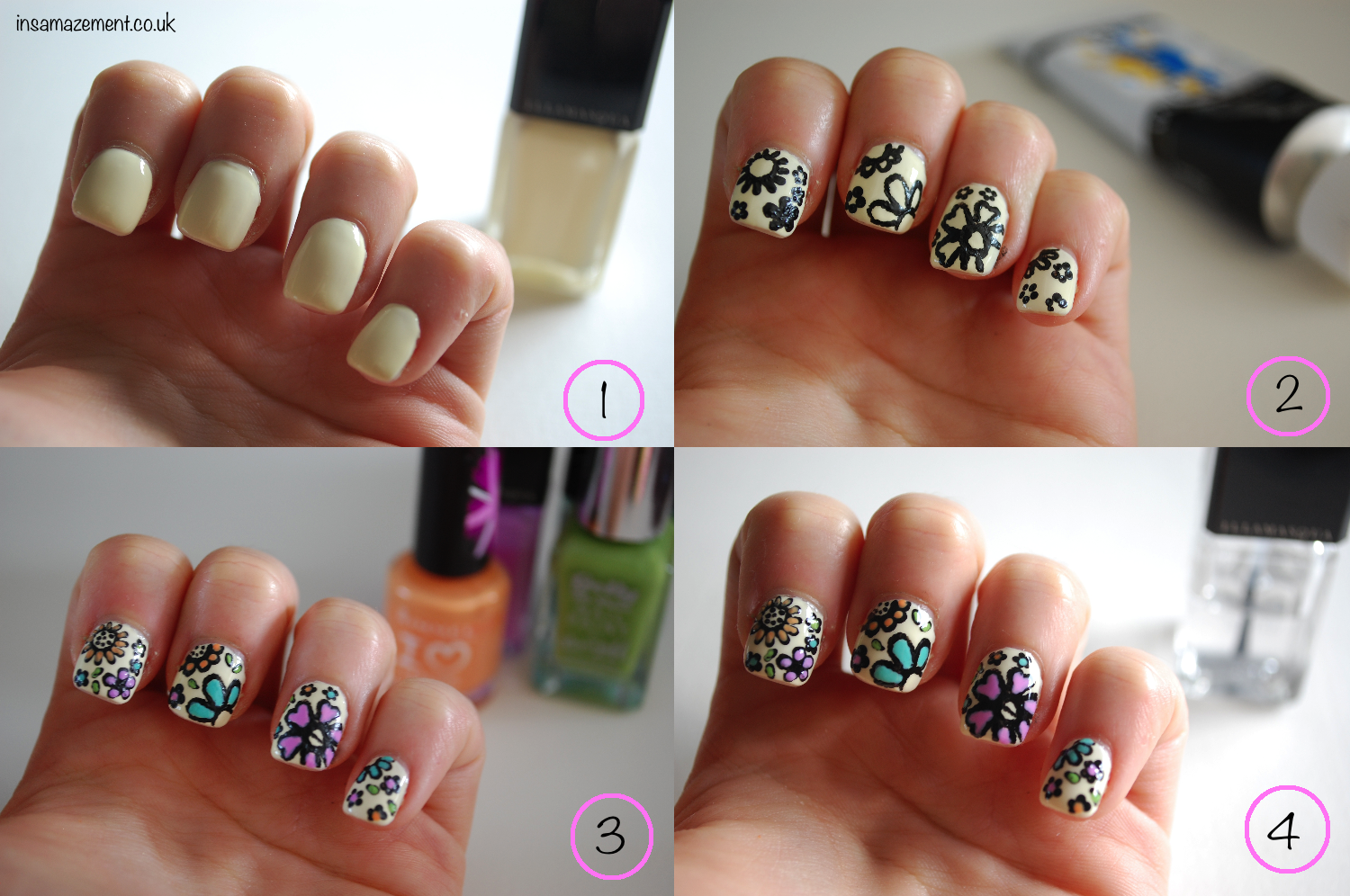 In SAMazement: Detailed Floral Nail Art Tutorial