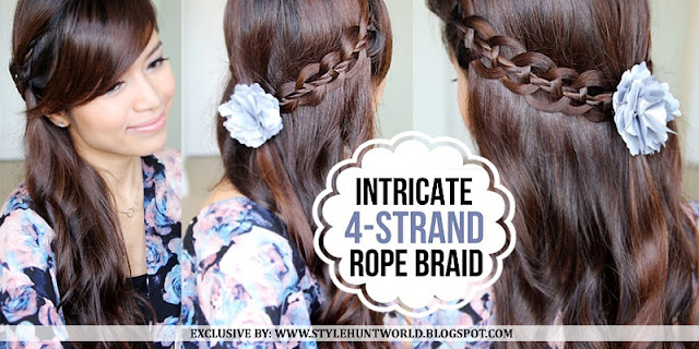4-Strand Rope Braid Hairstyle Tutorial, Step By Step - Style Hunt World