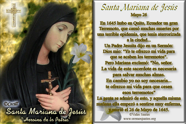 Santidad Ecuador: Santa Mariana de Jesús, "Heroína de la Patria"