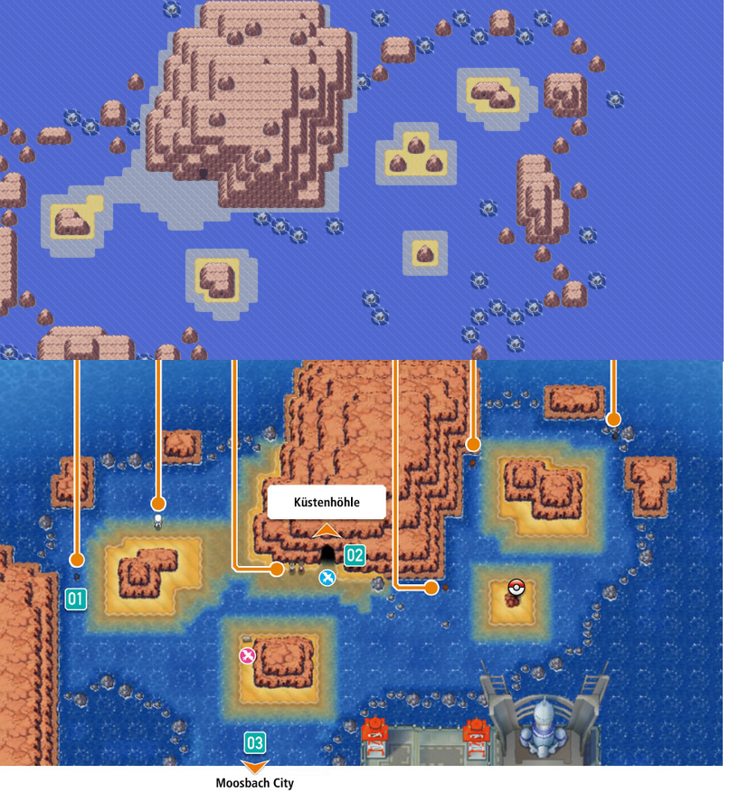 Turismo em Hoenn: Rota 124, Mossdeep City, Rota 125, Rota 126 ...